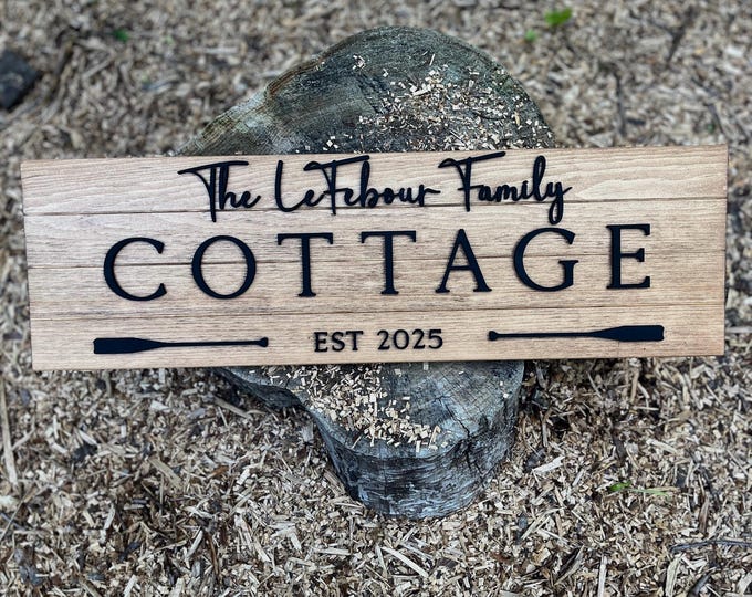 Custom Outdoor Cottage Sign | Wooden Anniversary Gift | Personalized ...