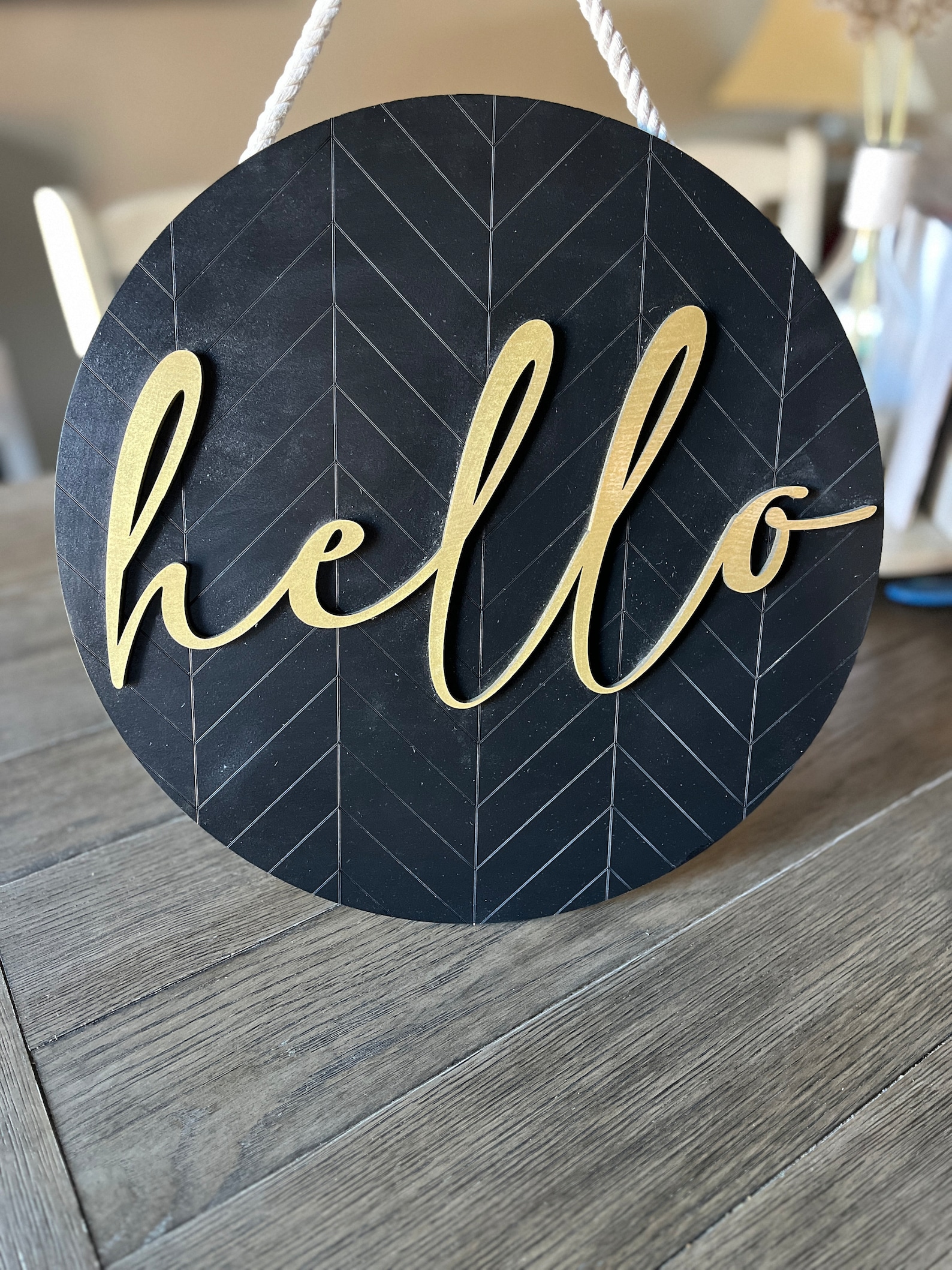 3D Wooden Hello Sign | Hello Welcome Sign | Door Sign - Etsy