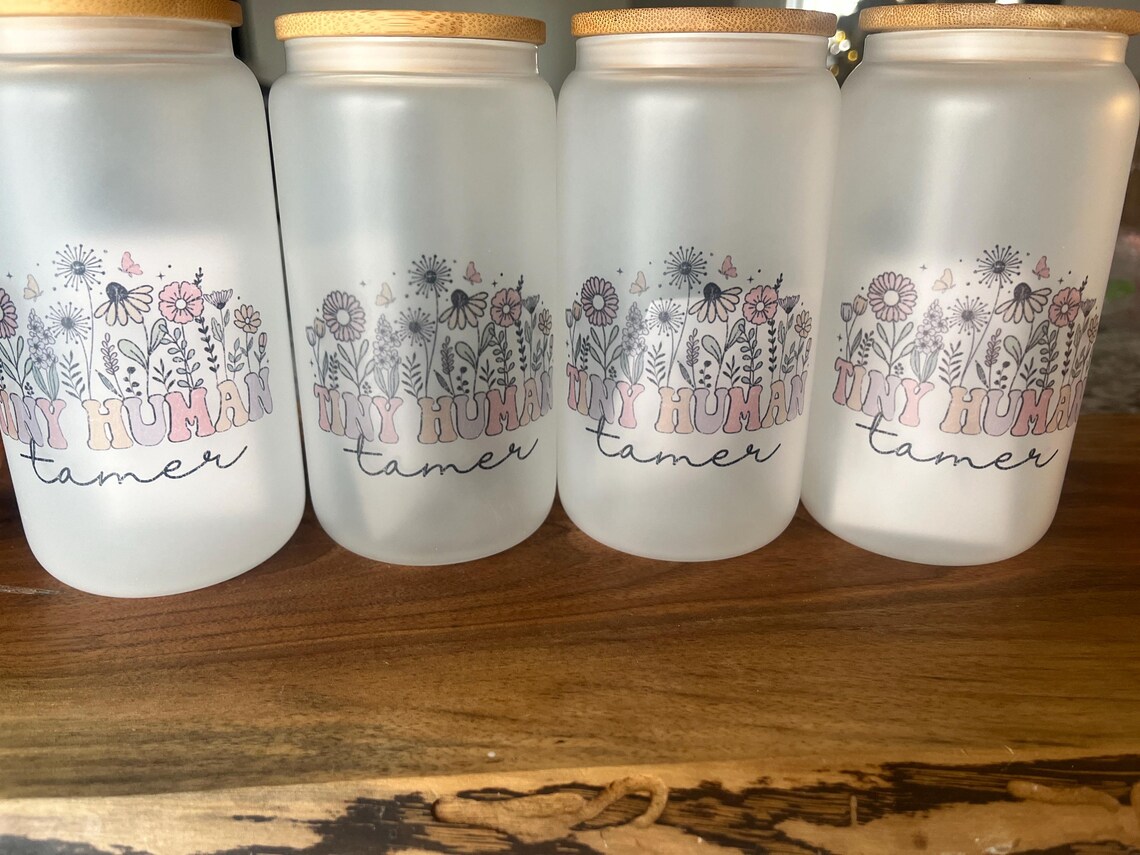 16oz Glass Can Cup With Lid and Straw | Teacher Cup | Teacher Gift ...