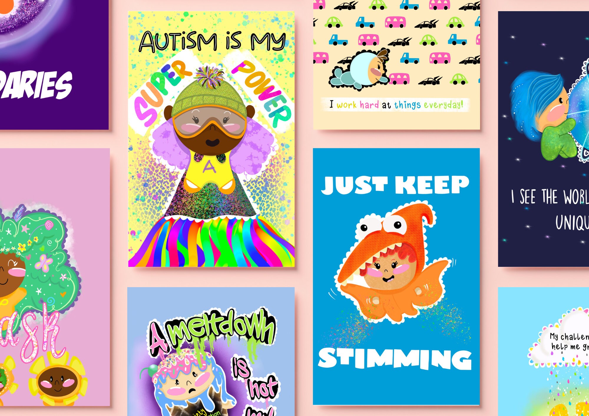 24 Digital Autism Affirmation Cards Printable Spectrum Cards for ...
