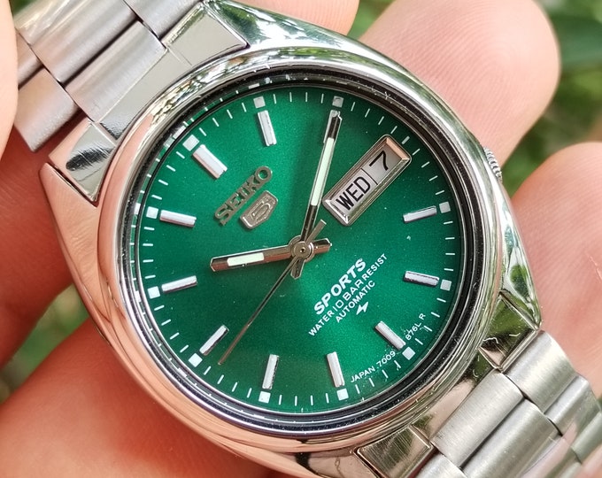 Vintage Seiko Automatic 7009 Caliber Green Dial Mens Watch - Etsy