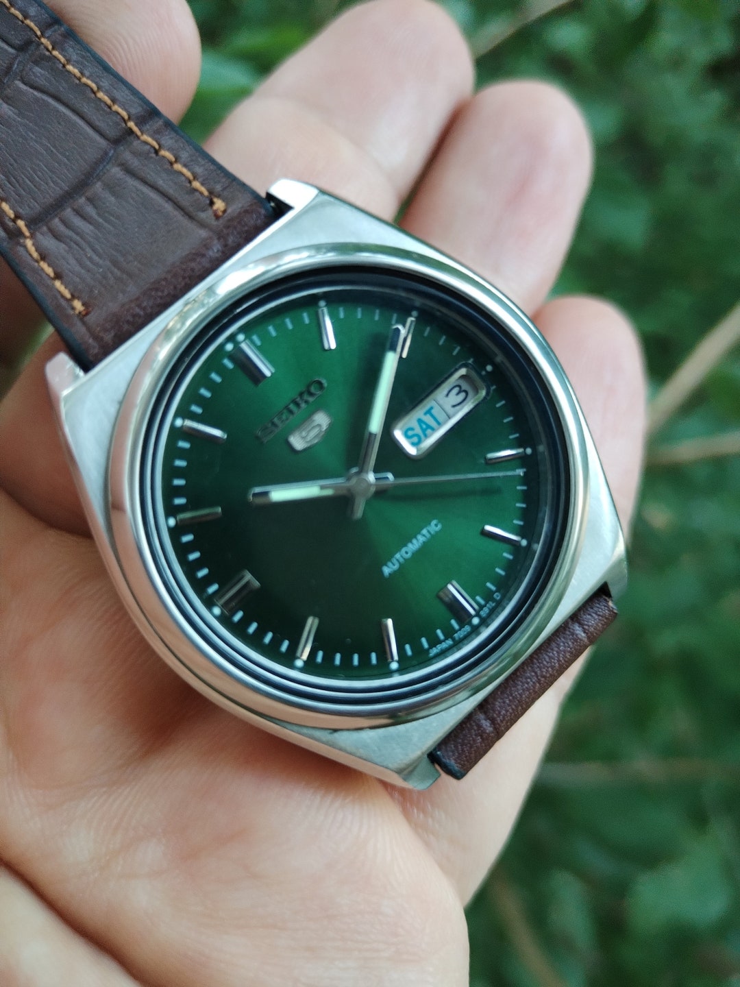 Vintage Seiko Automatic 7009 Caliber Green Dial Mens Watch - Etsy