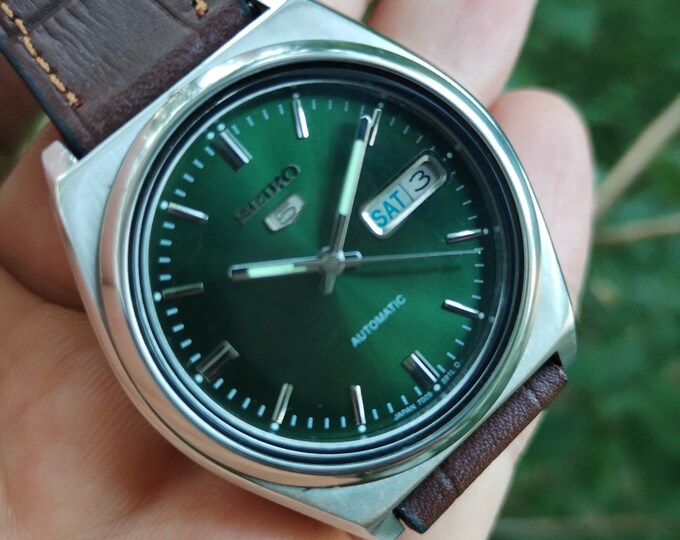 Vintage Seiko Automatic 7009 Caliber Green Dial Mens Watch - Etsy