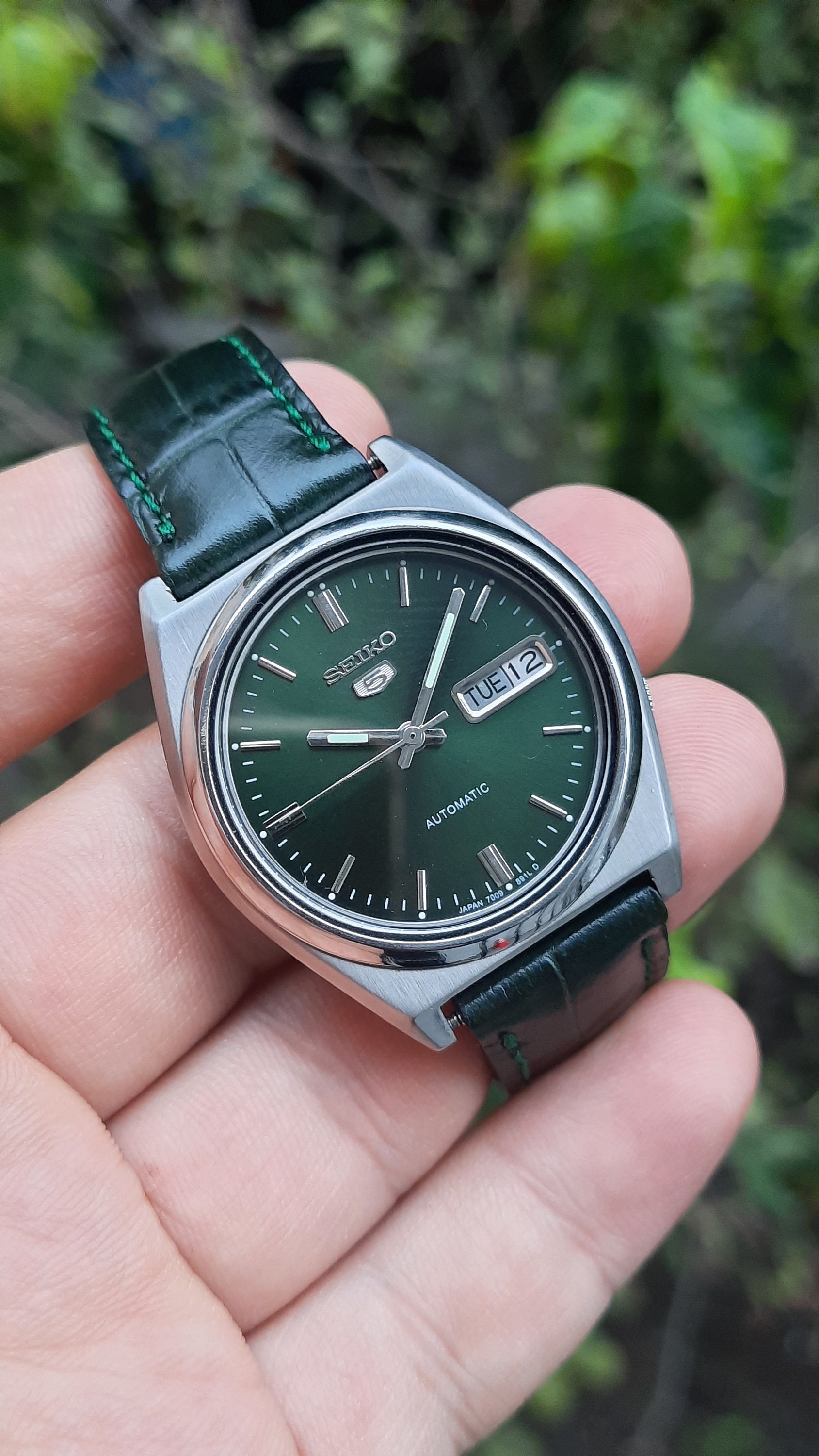 Seiko 5 Green Dial Green Strap - Etsy