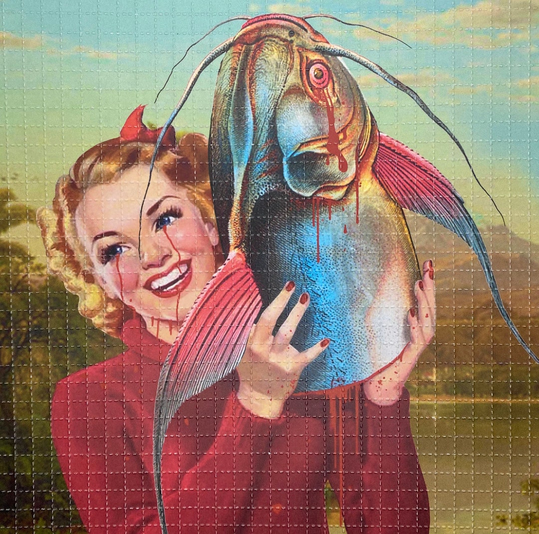 Double Sided Pin up Girl With Fish Blotter Art Print 900 Hits - Etsy