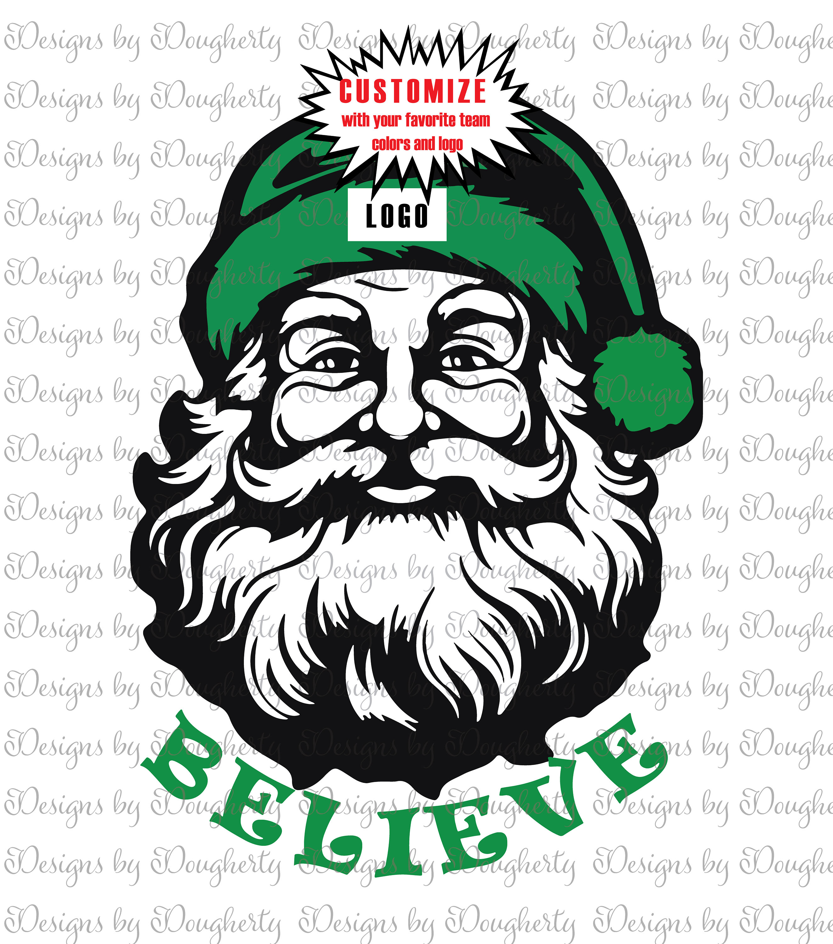 Customizable Santa BELIEVE Graphic - Etsy