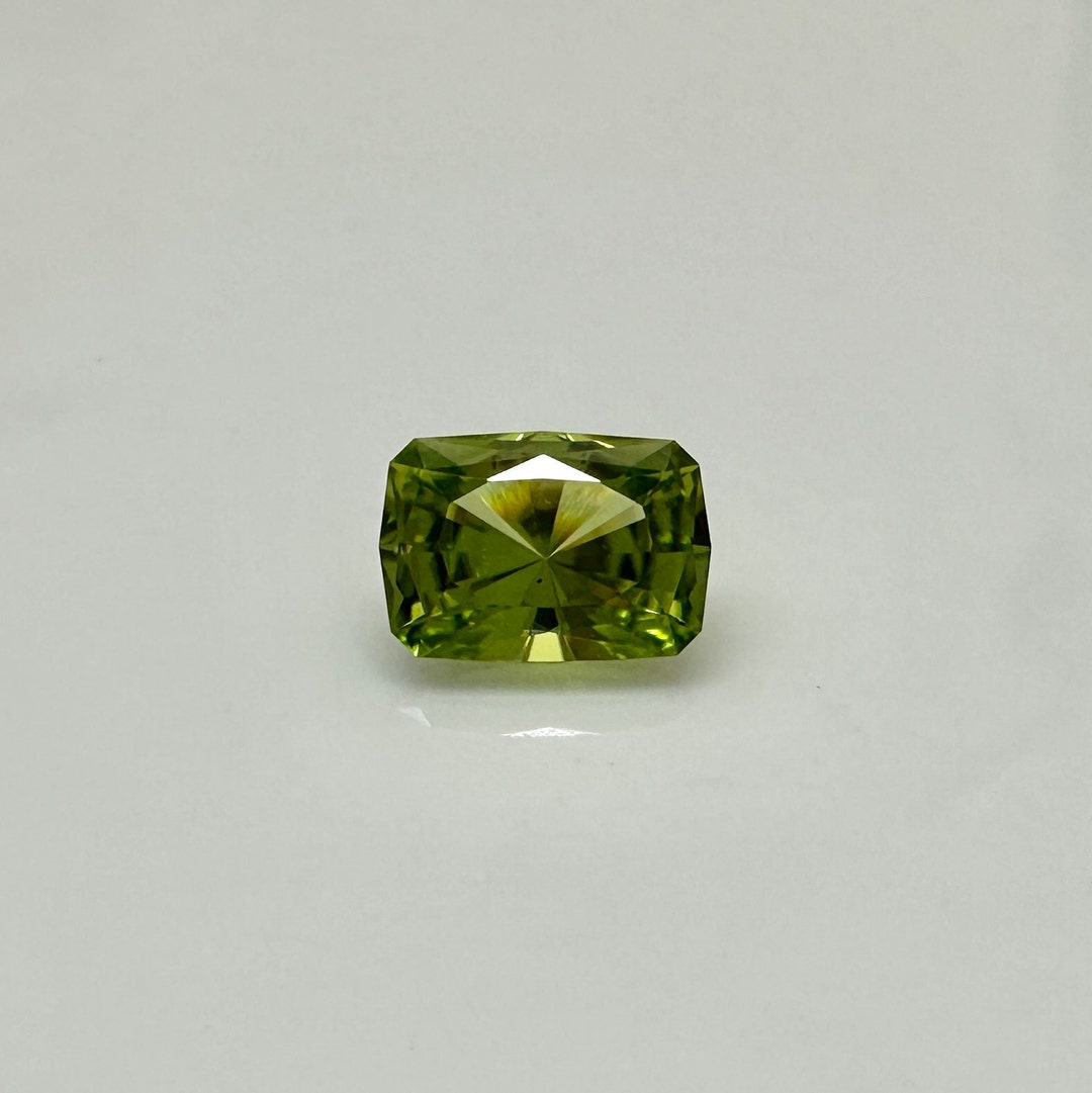 NATURAL PERIDOT CUSHION Elongated Custom Cut - Etsy