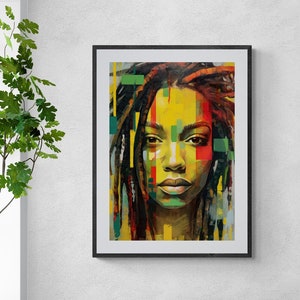 Jamaican Rasta Girl Poster Printable Wall Art, Instant Download ...