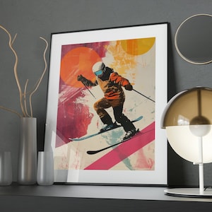 Eclectic Alpine Skiing Poster, Printable Wall Art, Digital Download ...