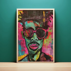 Colorful Pop Art Portrait, Trendy Printable Wall Art, Digital Download ...