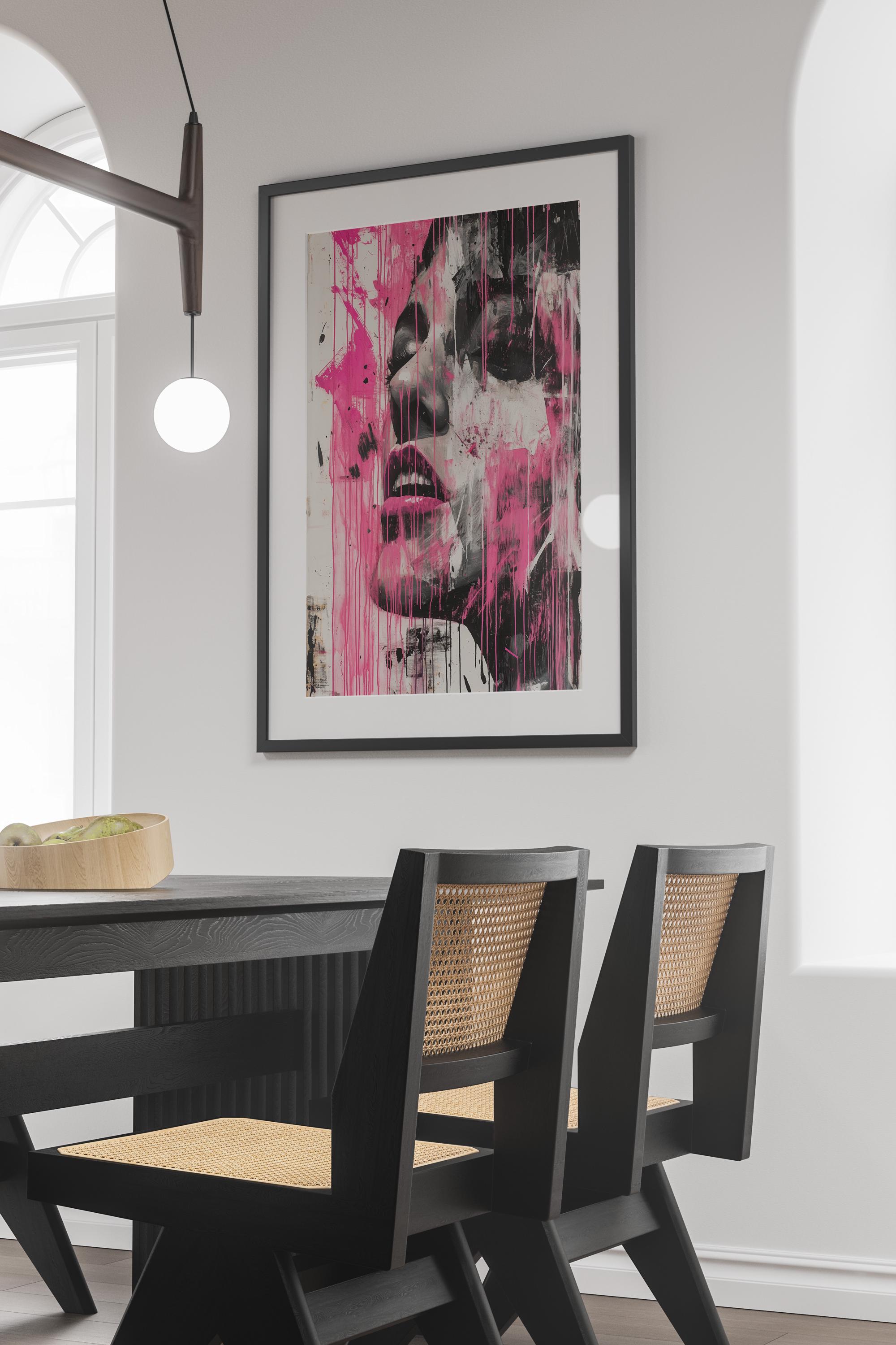 Moody Brash Pink Maximalist Print, Digital Download, Printable Wall Art ...