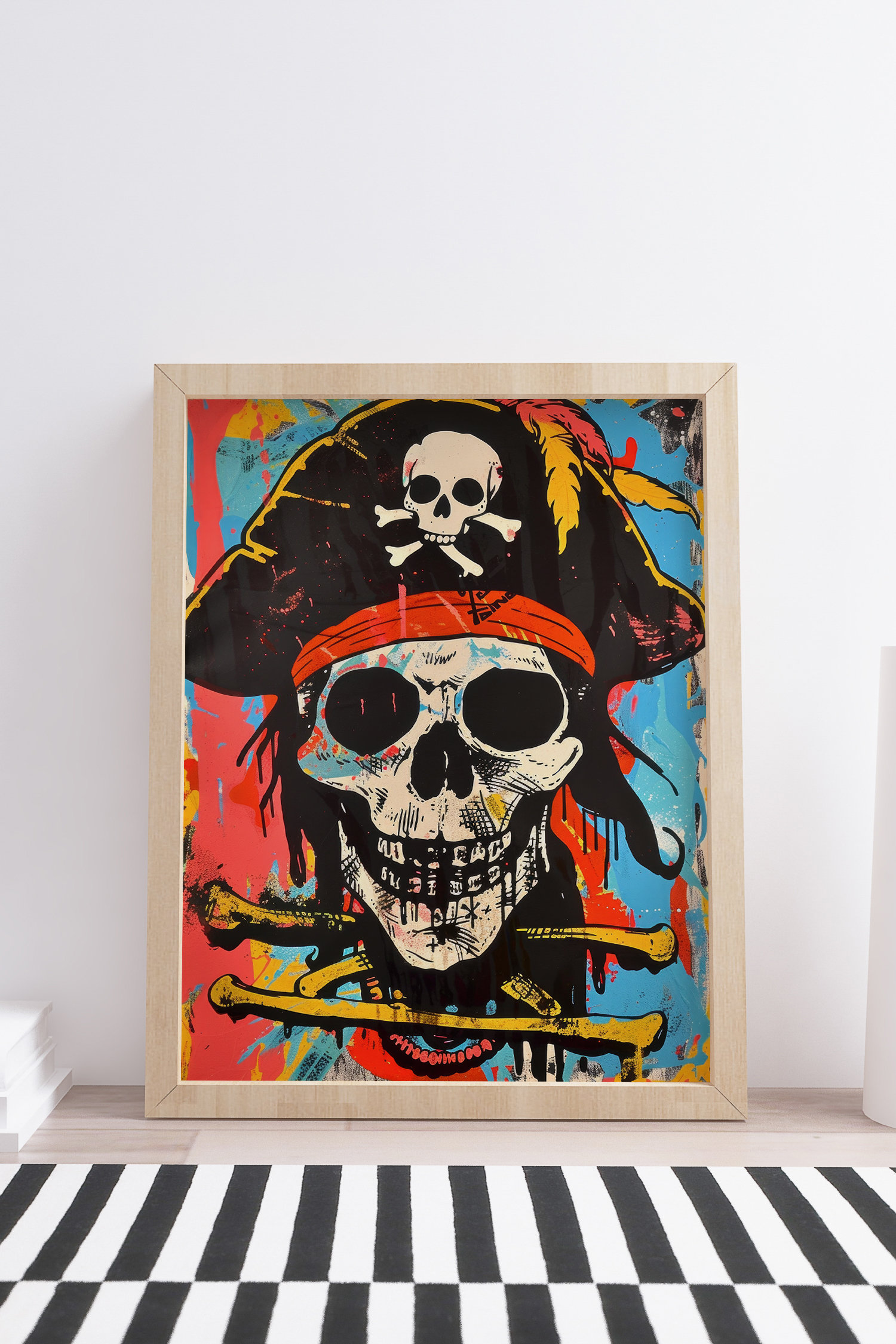 Eclectic Jolly Roger Poster, Printable Wall Art, Digital Download ...