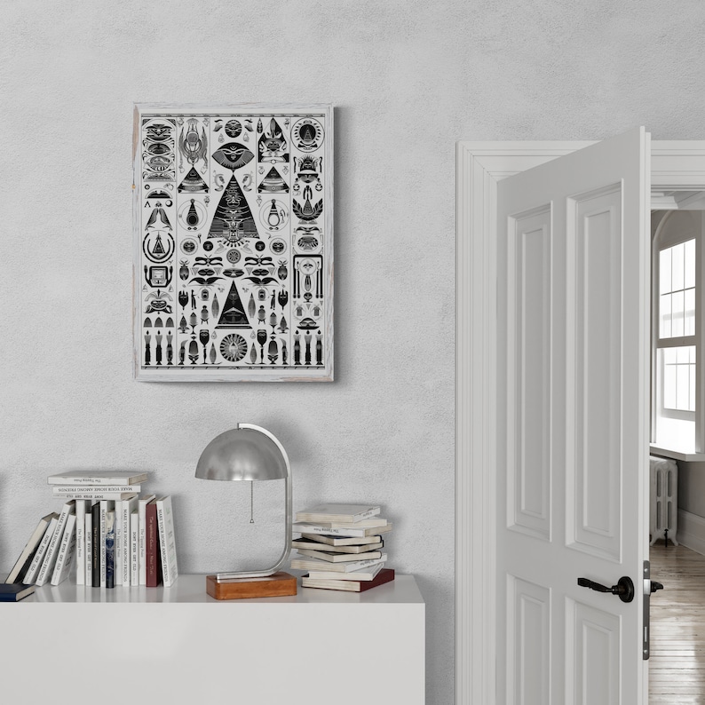 Egyptian Hieroglyphics Illustration Wall Art Poster Wall - Etsy
