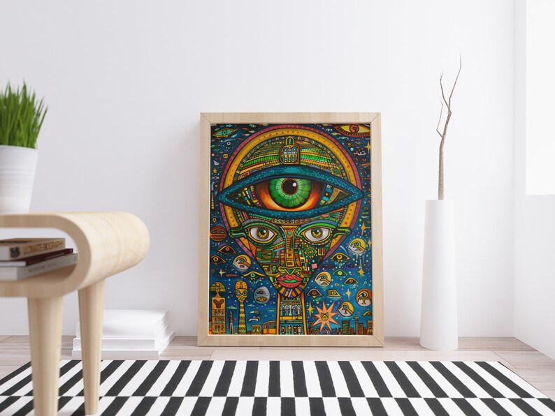 Trippy Third Eye Poster, Printable Wall Art, Instant Download ...