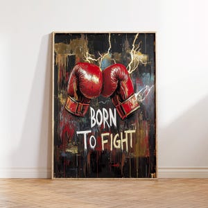 Born to Fight: Retro Boxing Poster, Digital Download, Printable Wall ...