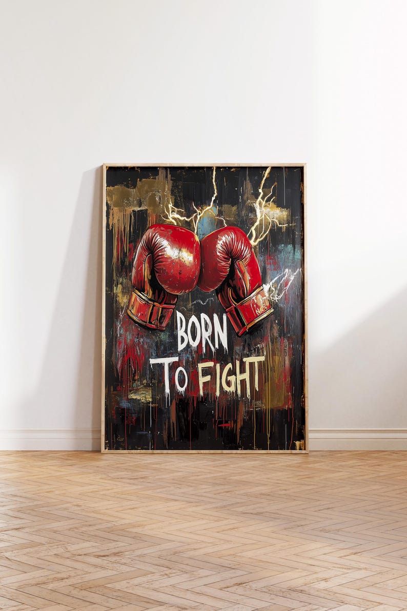 Born to Fight: Retro Boxing Poster, Digital Download, Printable Wall ...