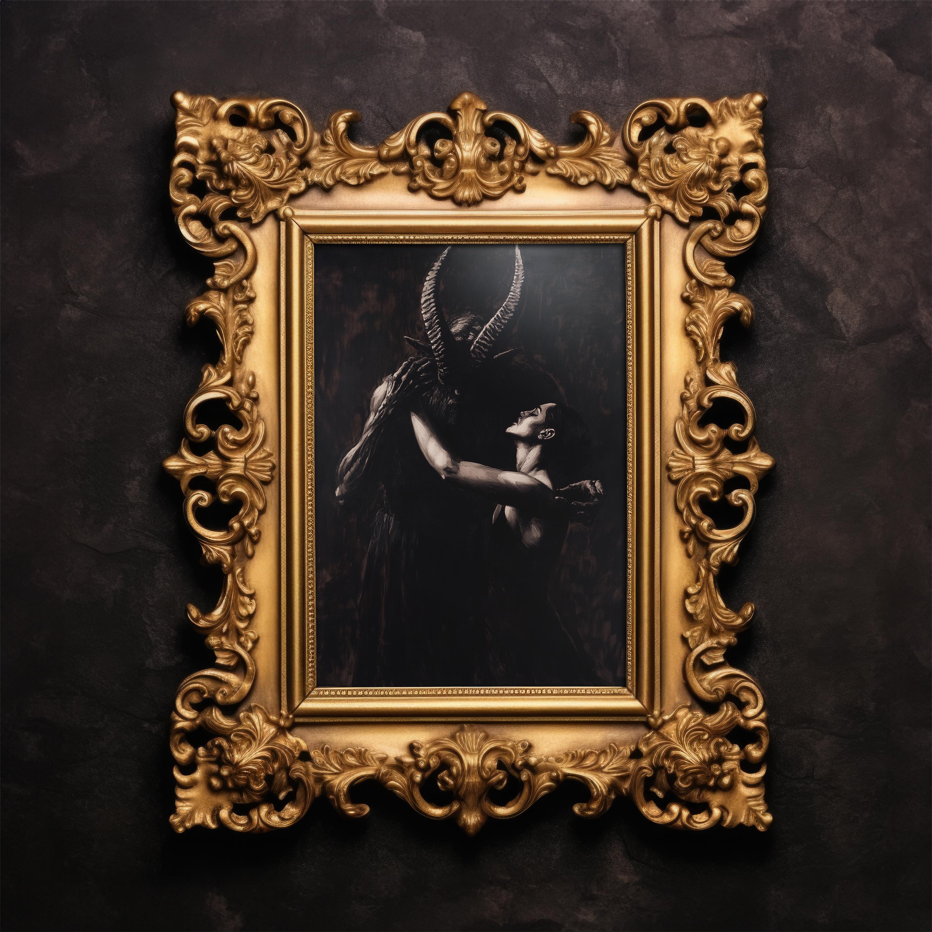 Lilith & Lucifer Painting, Printable Wall Art, Digital Download, Dark ...