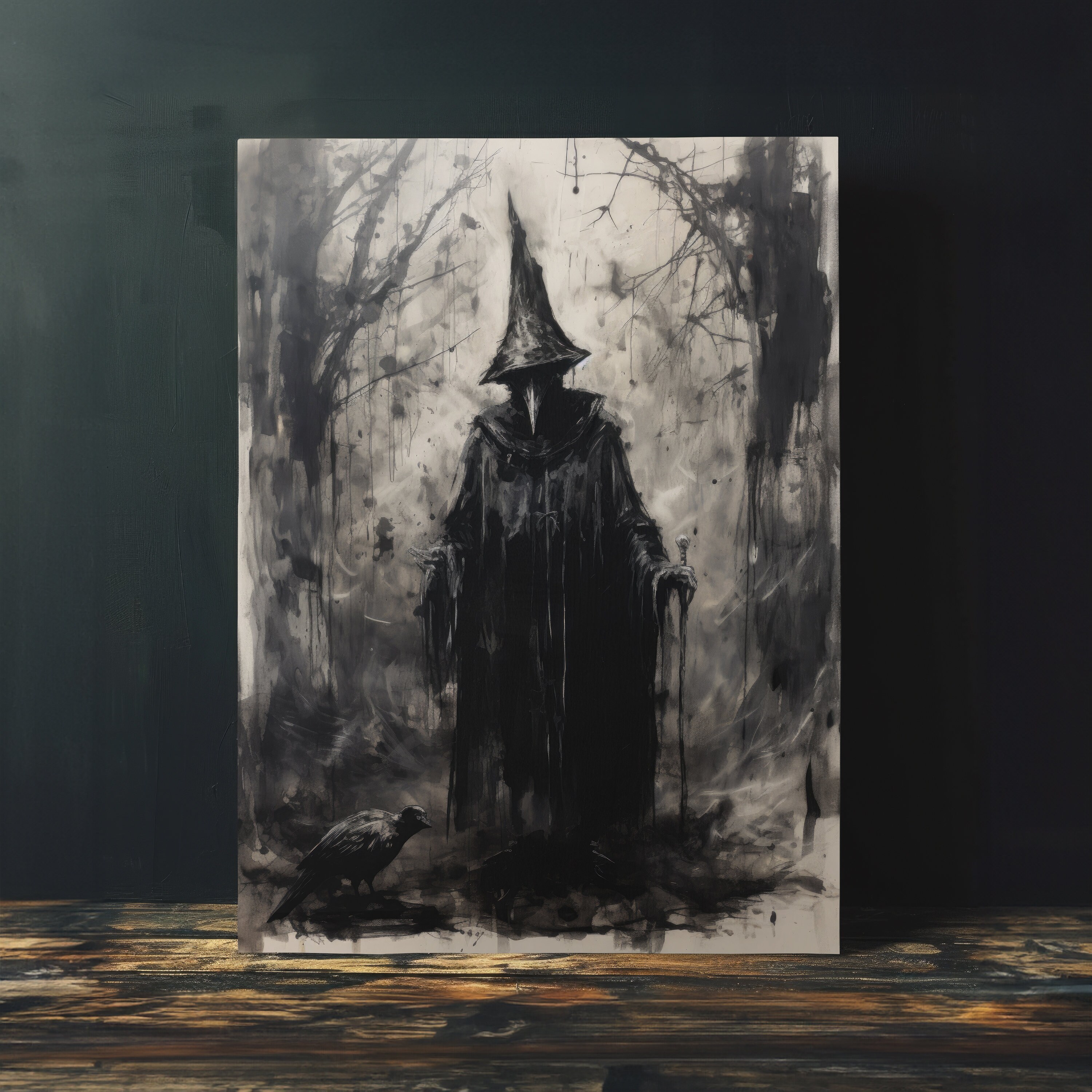 Dark Magician Painting, Printable Wall Art, Instant Download, Dark ...