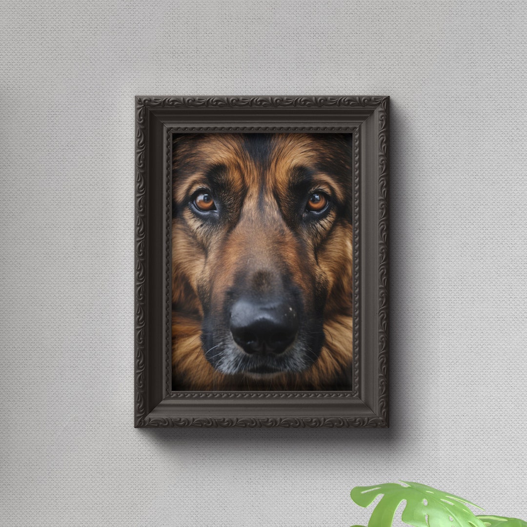 German Shepherd Portrait, Printable Wall Art Instant Download ...