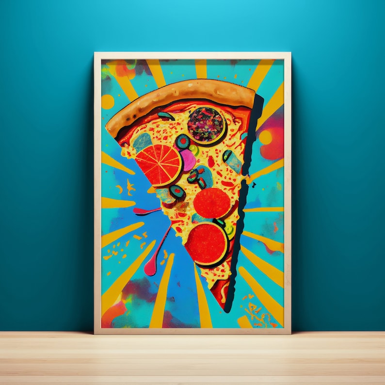 Pizza Print | Digital Instant Download | Printable Wall Art | Abstract ...