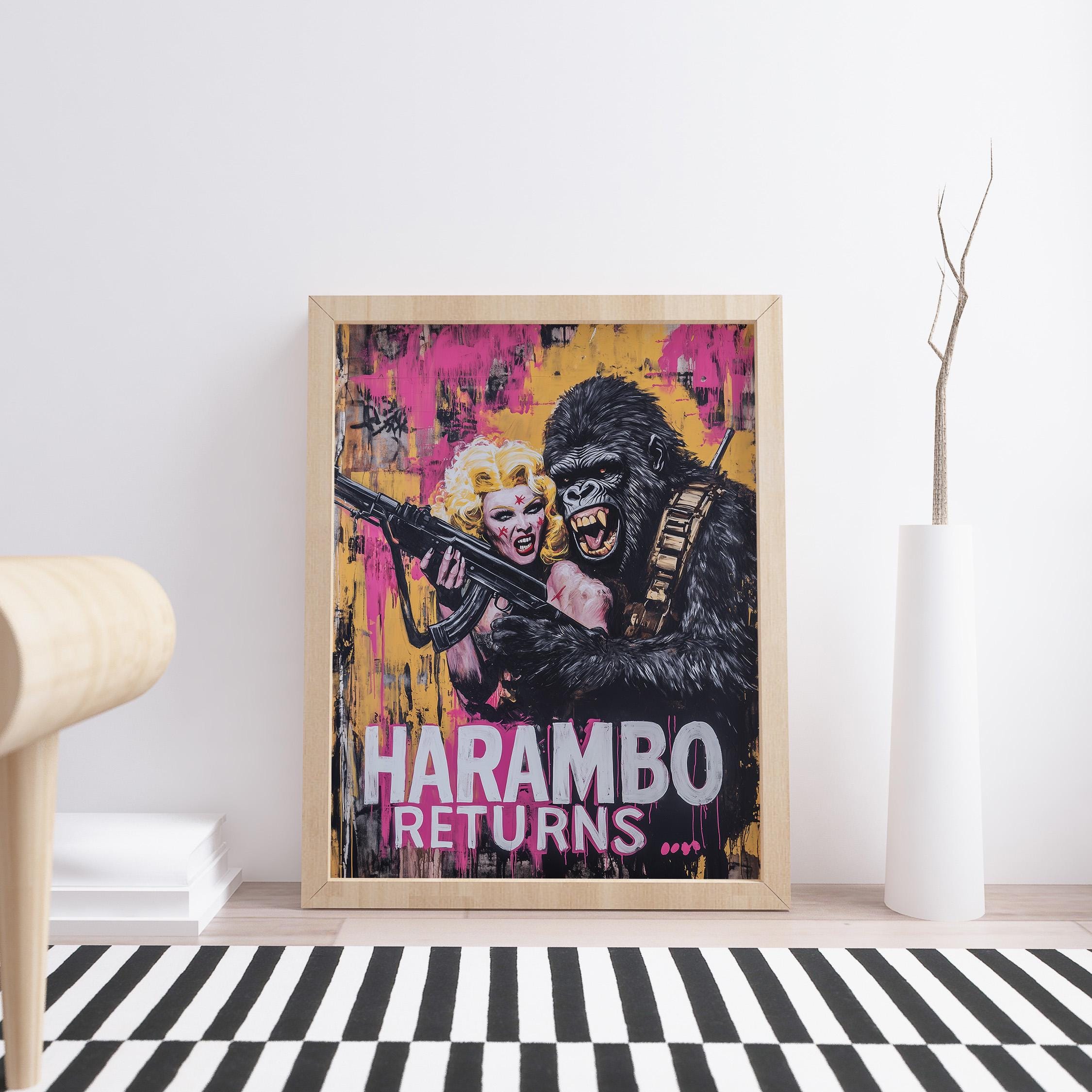 Funny Harambe Meme Print, Digital Download, Printable Wall Art, Pop ...