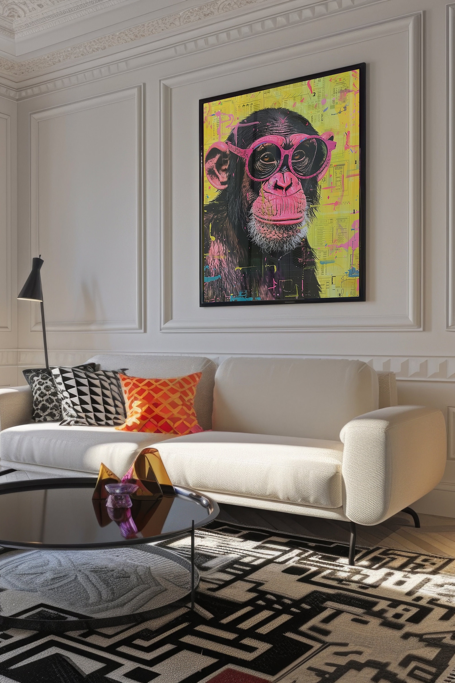 Vibrant Monkey Pop Art Portrait, Printable Wall Art, Instant Download ...