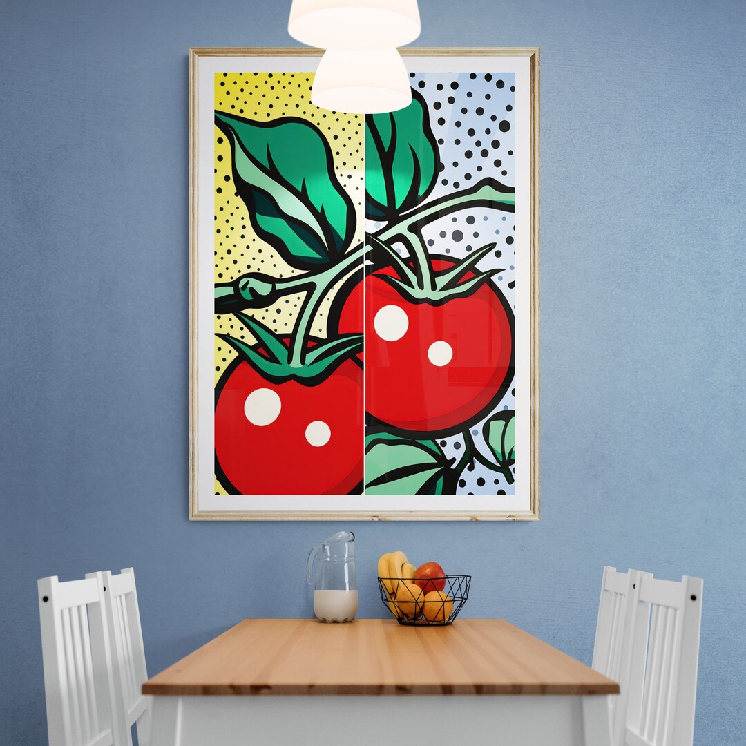 Cherry Tomato Pop Art Poster, Printable Wall Art, Retro Pop Art Print ...