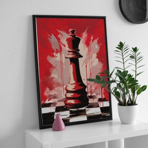 Abstract Chess Queen Pop Art Print, Digital Download, Printable Wall ...