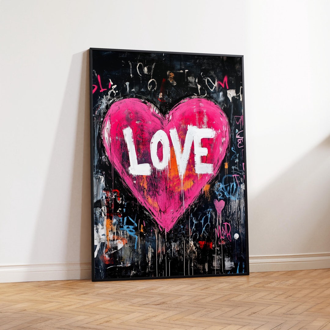Moody Love Pop Art Poster, Printable Wall Art, Digital Download, Trendy ...
