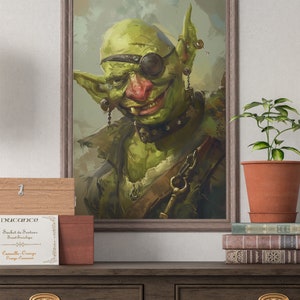 Bald Goblin Portrait Print, Digital Download, Printable Wall Art ...