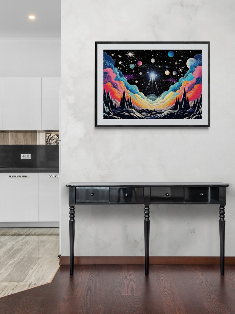 Panoramic Space Print, Instant Download, Maximalist Decor, Unique ...