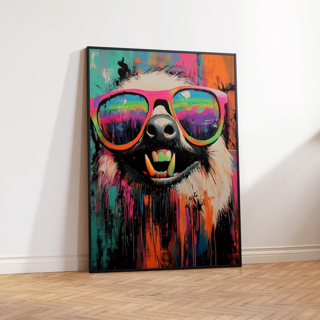 Colorful Baked Sloth Poster, Printable Wall Art, Digital Download ...