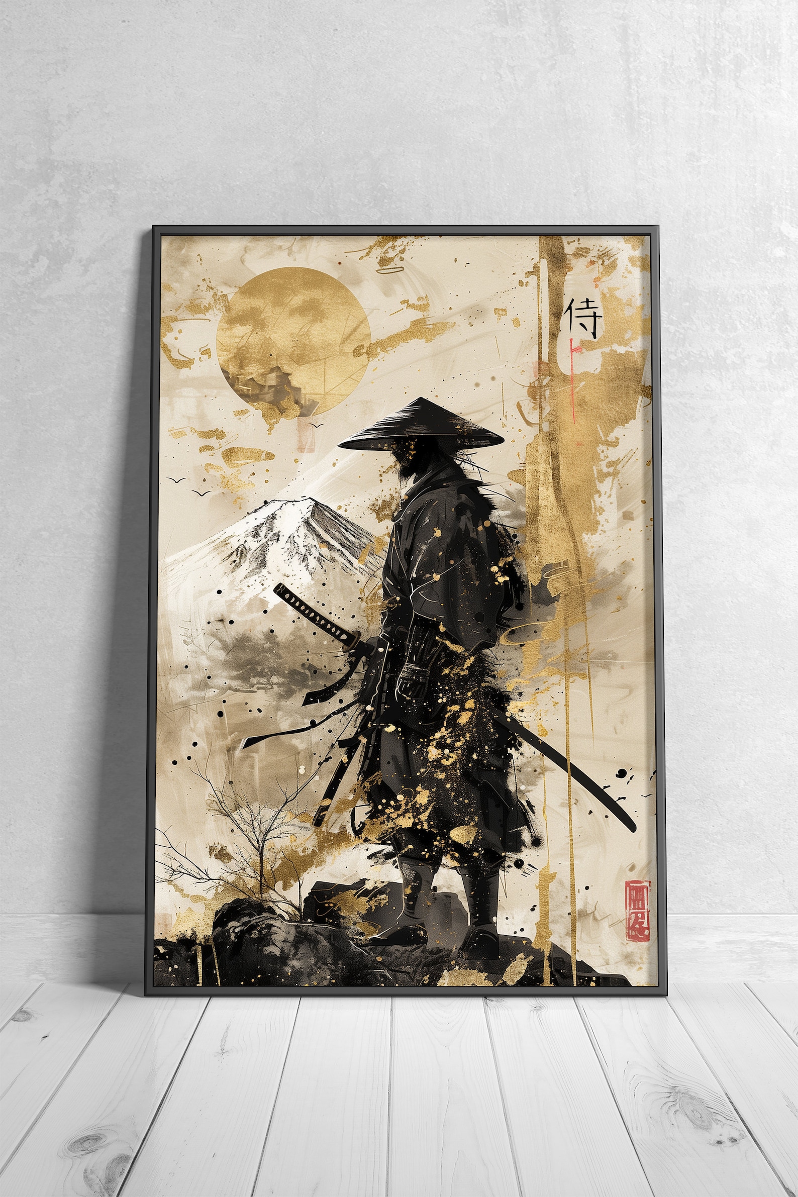 Unique Sumi-e Samurai Poster, Printable Wall Art, Digital Download ...