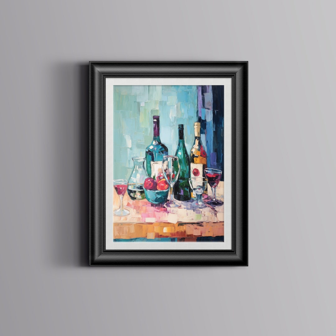 Moody Red Wine Painting, Printable Wall Art, Trendy Wall Decor, Digital ...