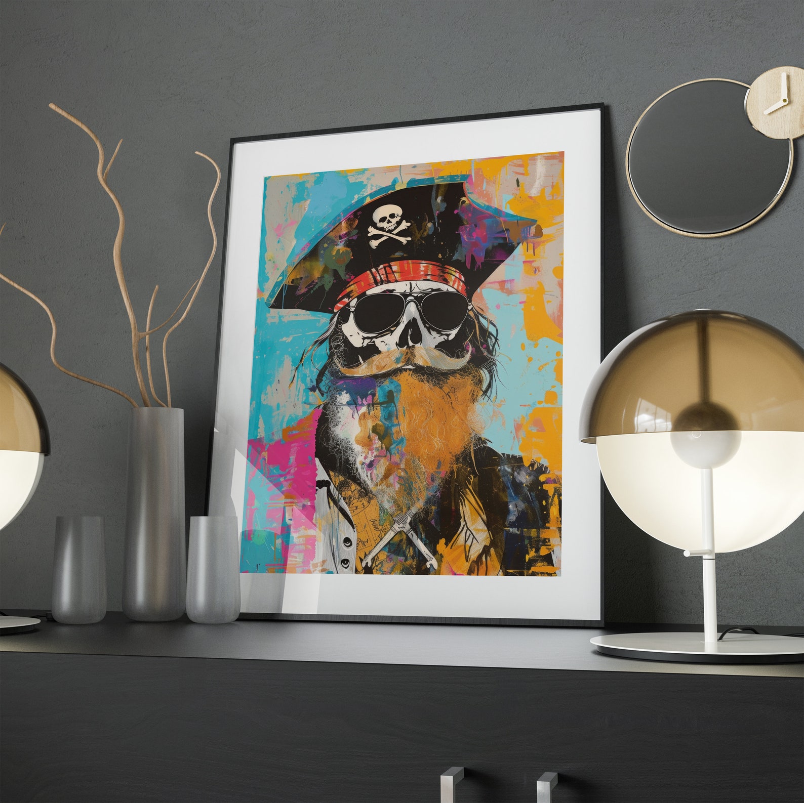 Preppy Pirate Pop Art Poster, Printable Wall Art, Instant Download ...