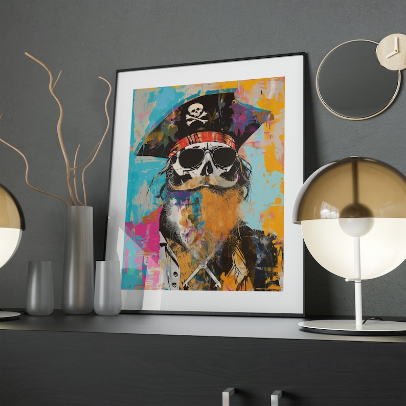 Preppy Pirate Pop Art Poster, Printable Wall Art, Instant Download ...