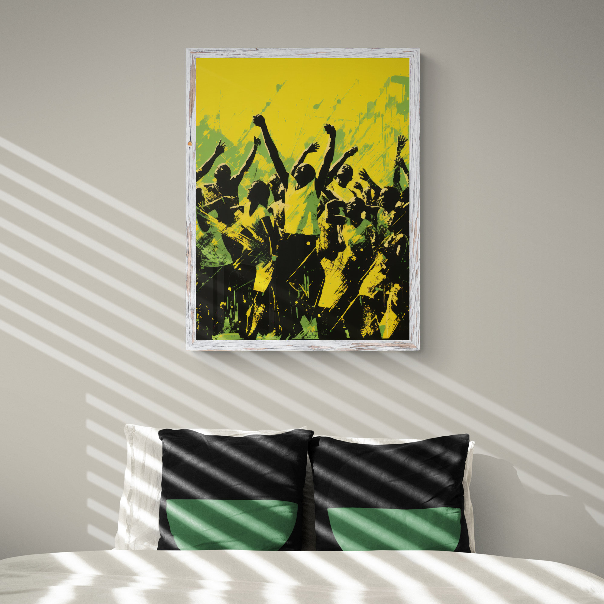 Brazilian Soccer Fan Painting Printable Wall Art Yellow & - Etsy