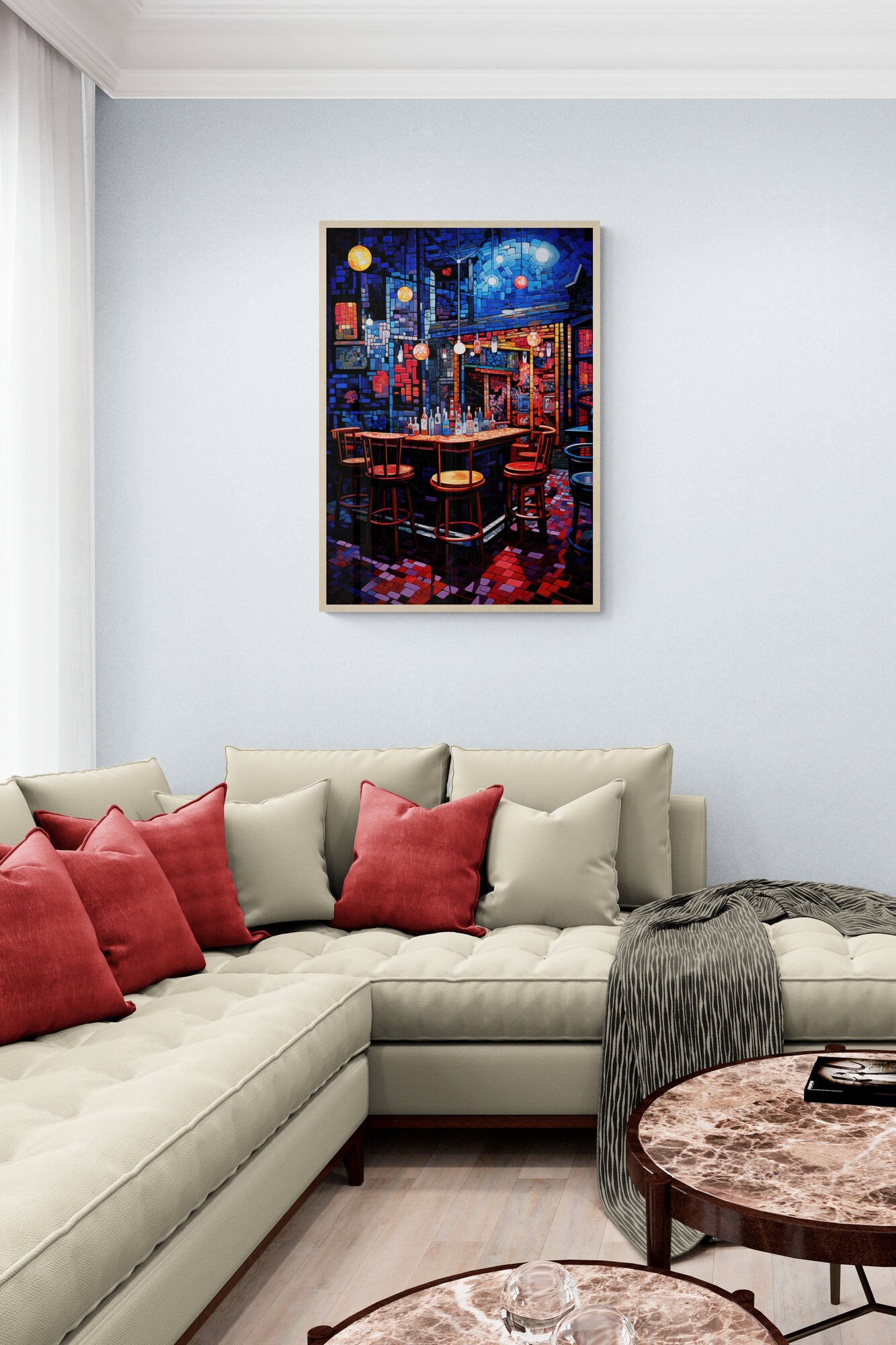 Vibrant Surreal Saloon Scene Printable Wall Art, Digital Download ...