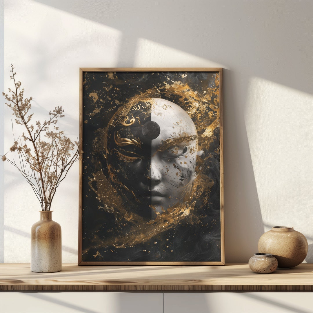 Elegant Daoist Artwork, Printable Wall Art, Digital Download, Modern ...