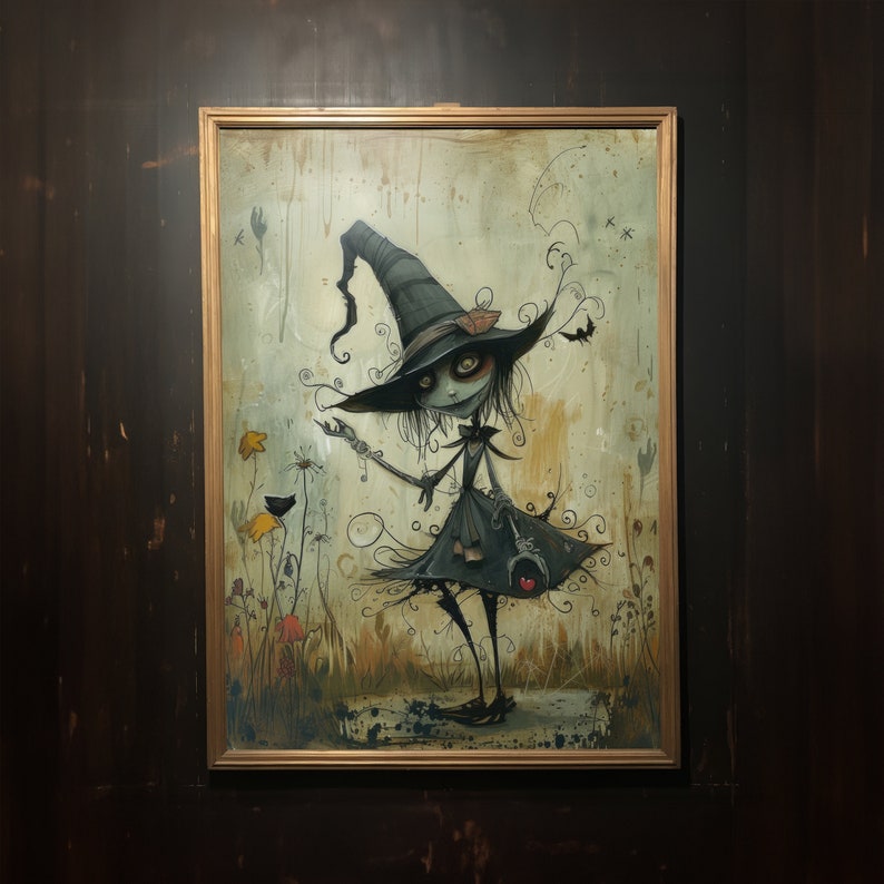 Whimsical Witch, Printable Wall Art, Instant Download, Moody Witchcore ...