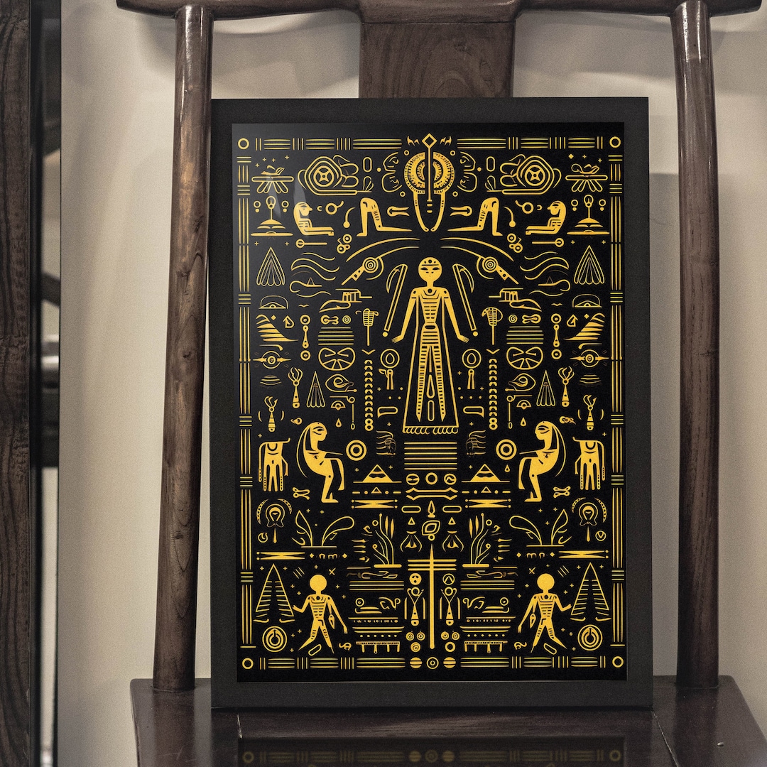 Enigmatic Hieroglyphs Print, Instant Download, Printable Wall Art ...