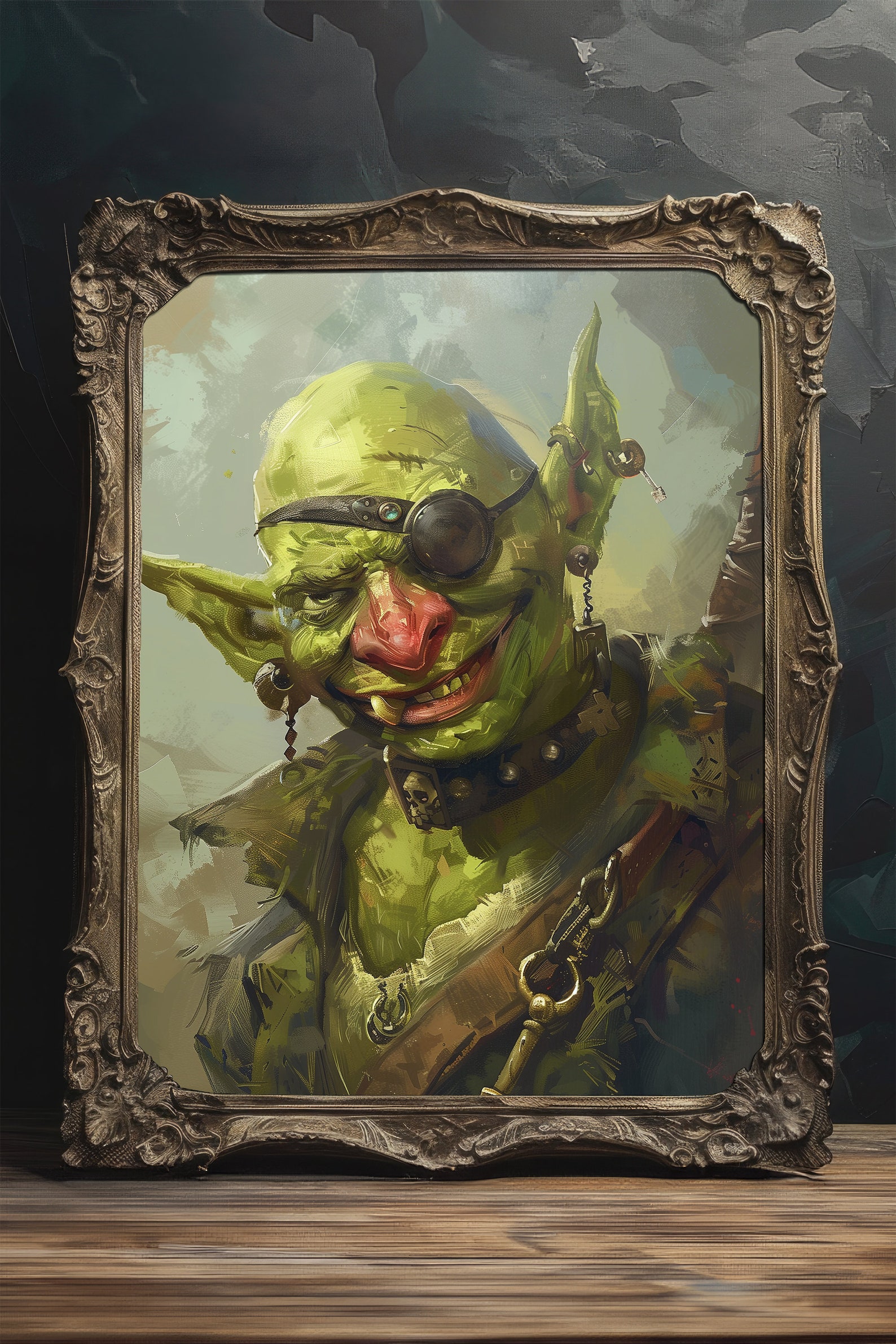 Bald Goblin Portrait Print, Digital Download, Printable Wall Art ...