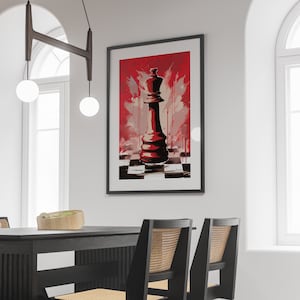 Abstract Chess Queen Pop Art Print, Digital Download, Printable Wall ...