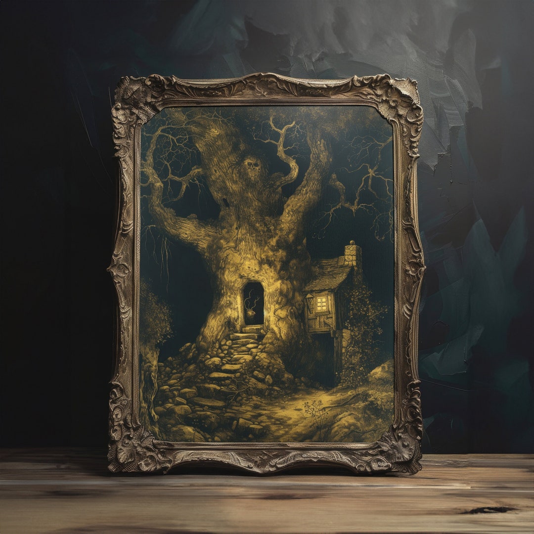 Surreal Horror Treehouse Digital Download Printable Wall Art, Witchy ...