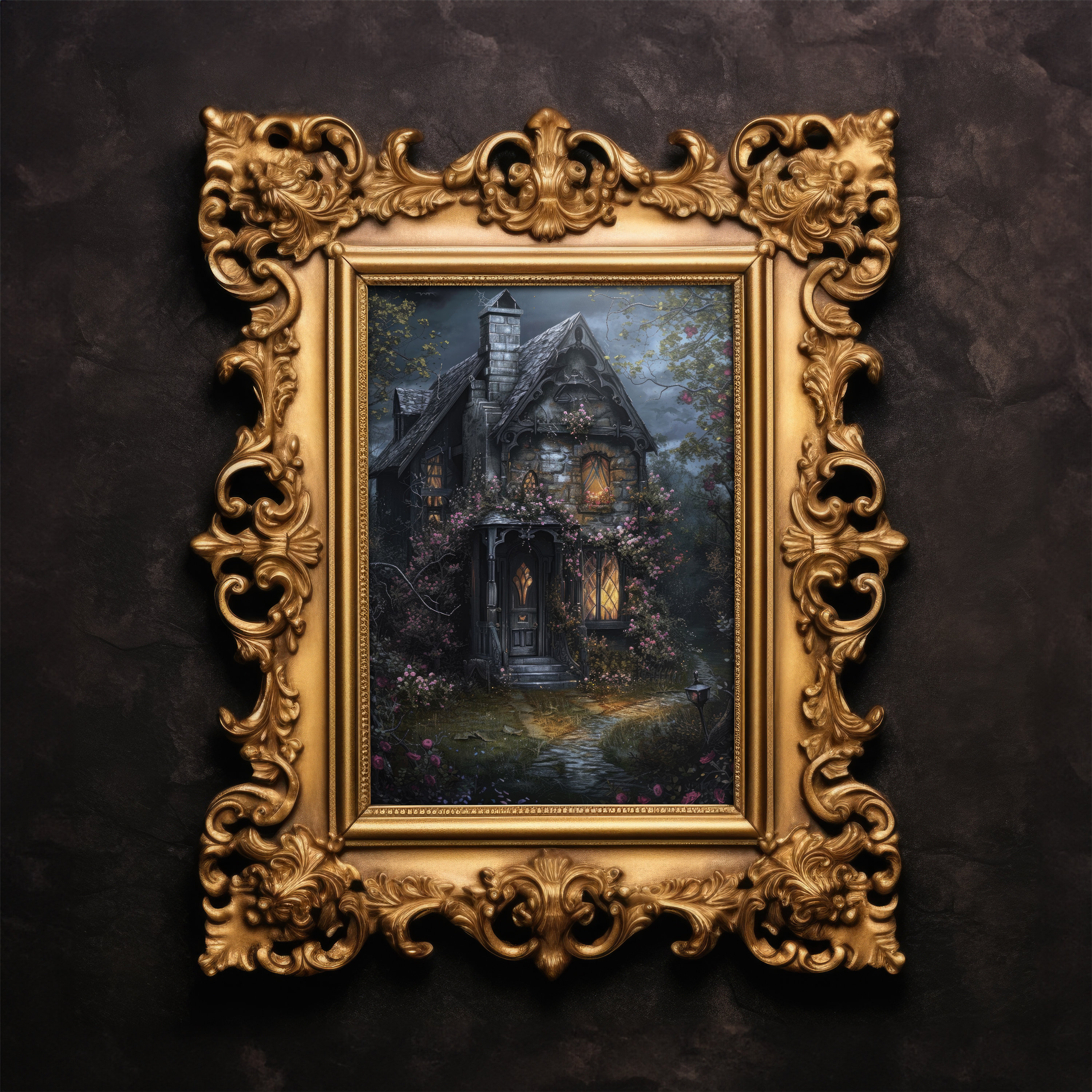 Enchanted Witch Cottage, Printable Wall Art, Digital Download, Moody ...