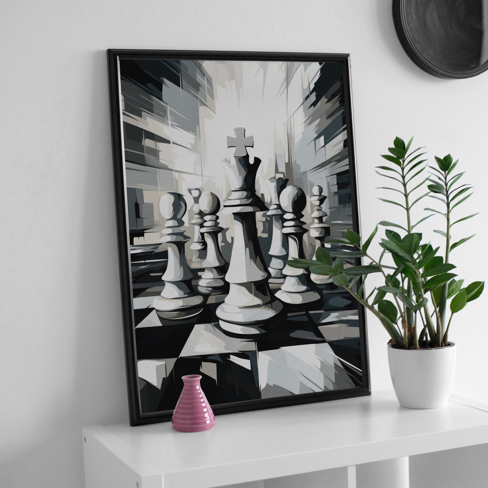 Black & White Chess Print, Digital Art Download, Printable Wall Art ...