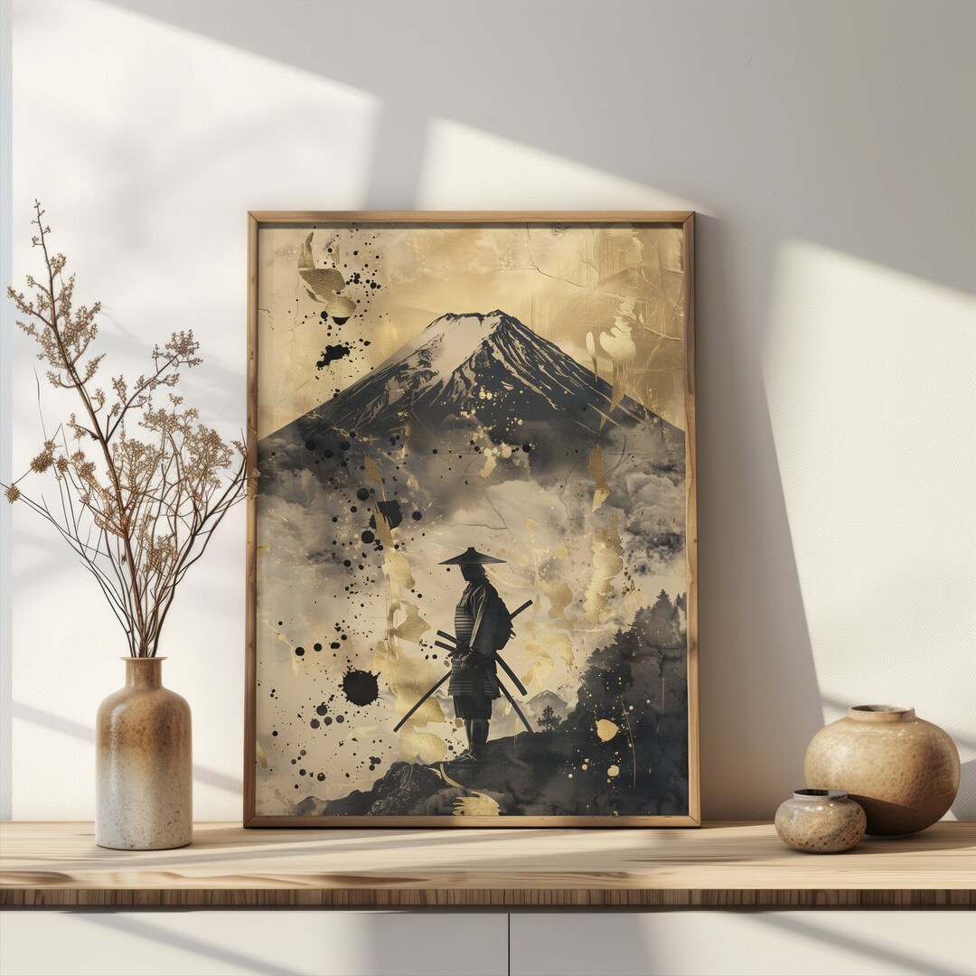 Vintage Sumi E Samurai Print, Instant Download, Printable Wall Art ...