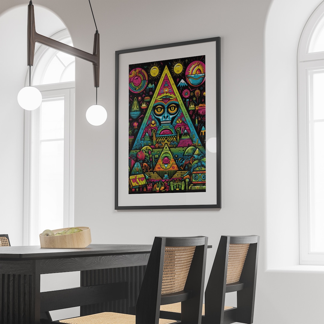 Ancient Aliens Pyramid Illustration Printable Wall Art Instant Download ...