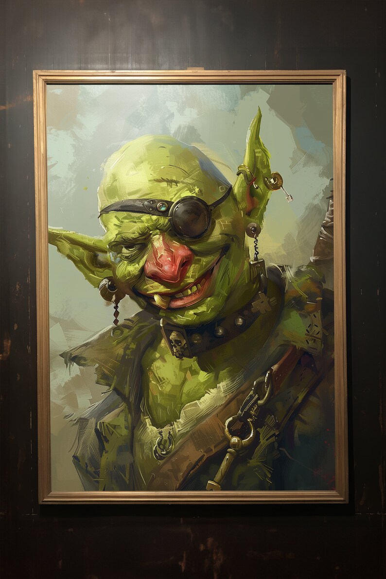Bald Goblin Portrait Print, Digital Download, Printable Wall Art ...
