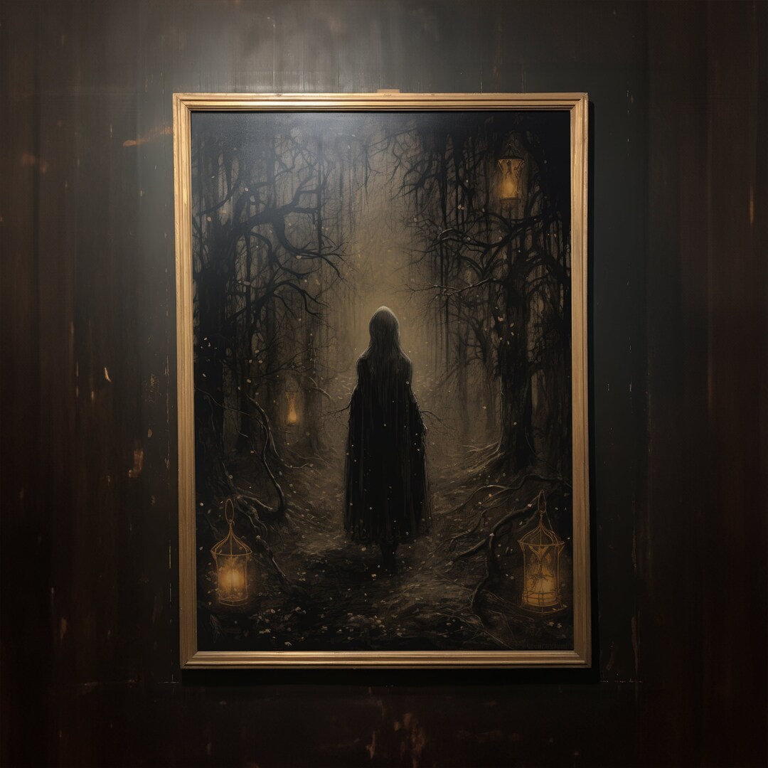 Moody Forest Witch Poster, Digital Download Printable Wall Art, Dark ...